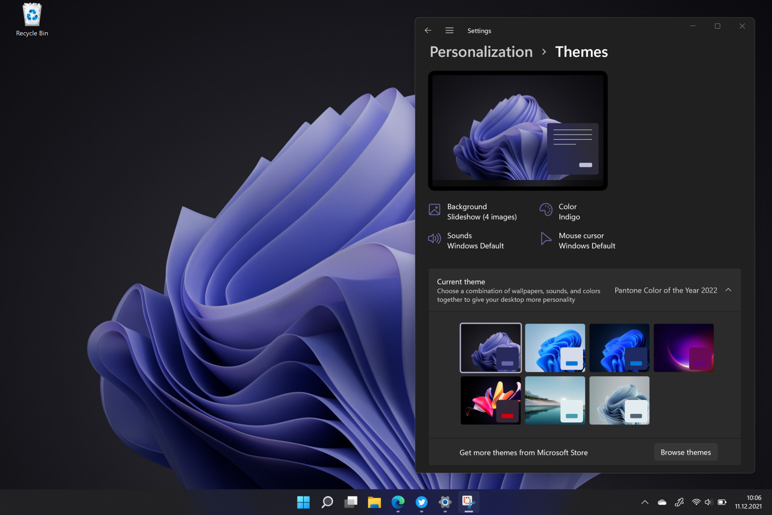 Windows 11 theme with Pantone Color of the Year 2022 – vowe dot net