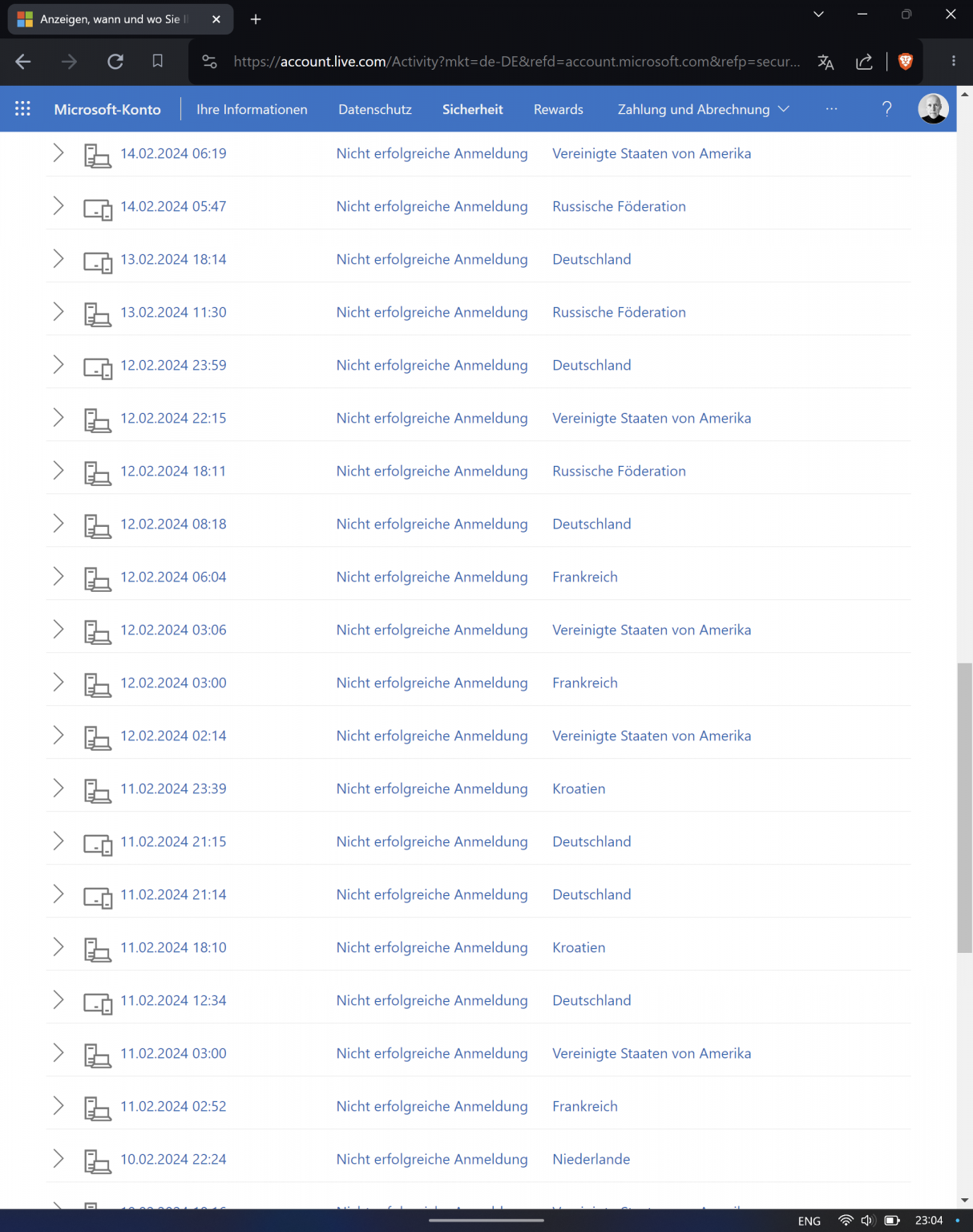 Brute Force Attacks on Microsoft Account – vowe dot net